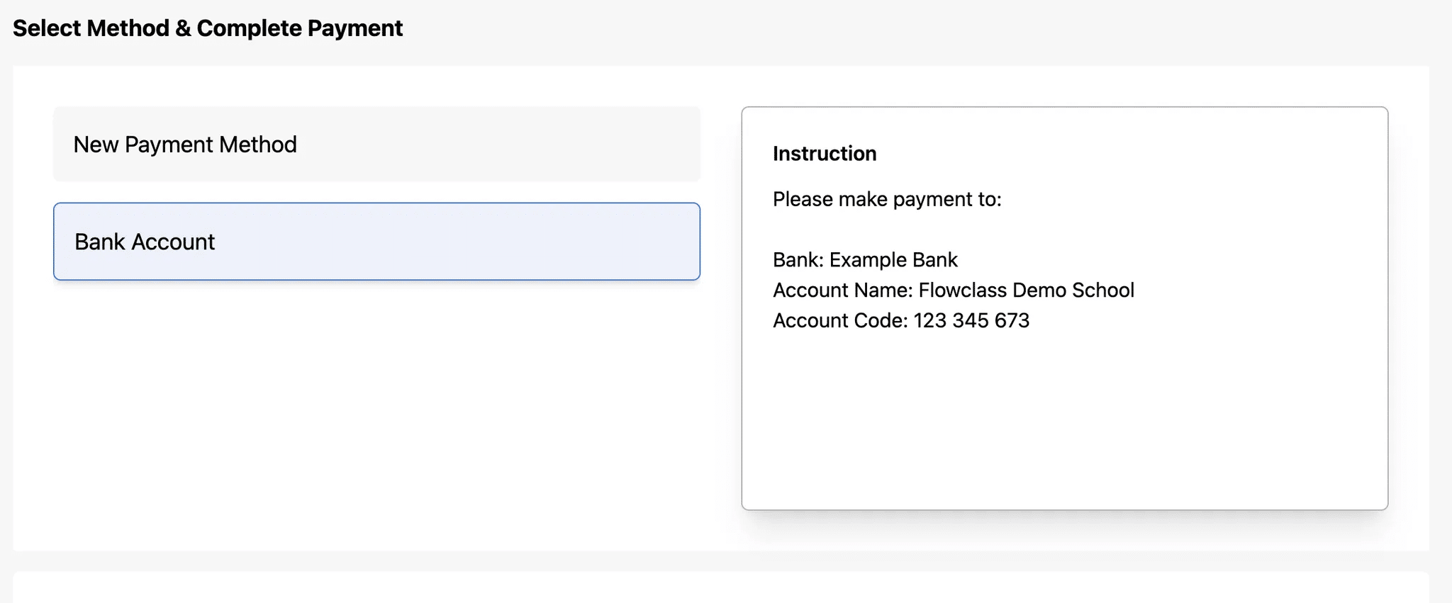 Creating Payment Methods Flowclass